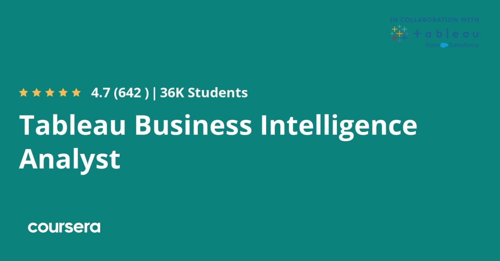Tableau Business Intelligence Analyst – welcome