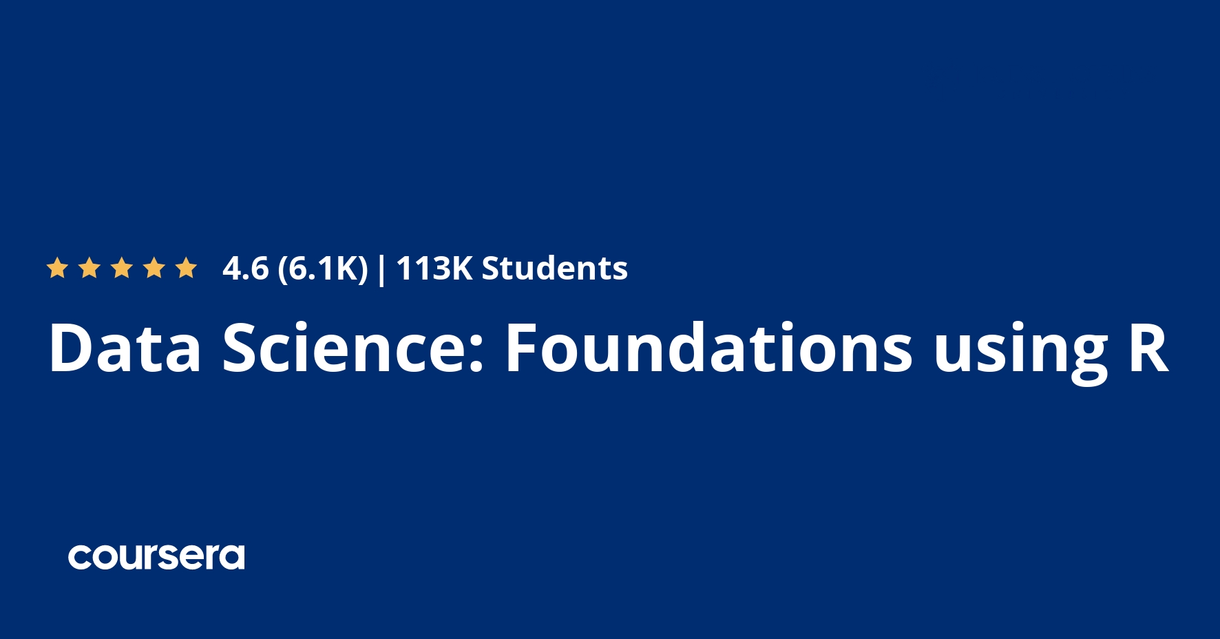 Data Science: Foundations using R – welcome